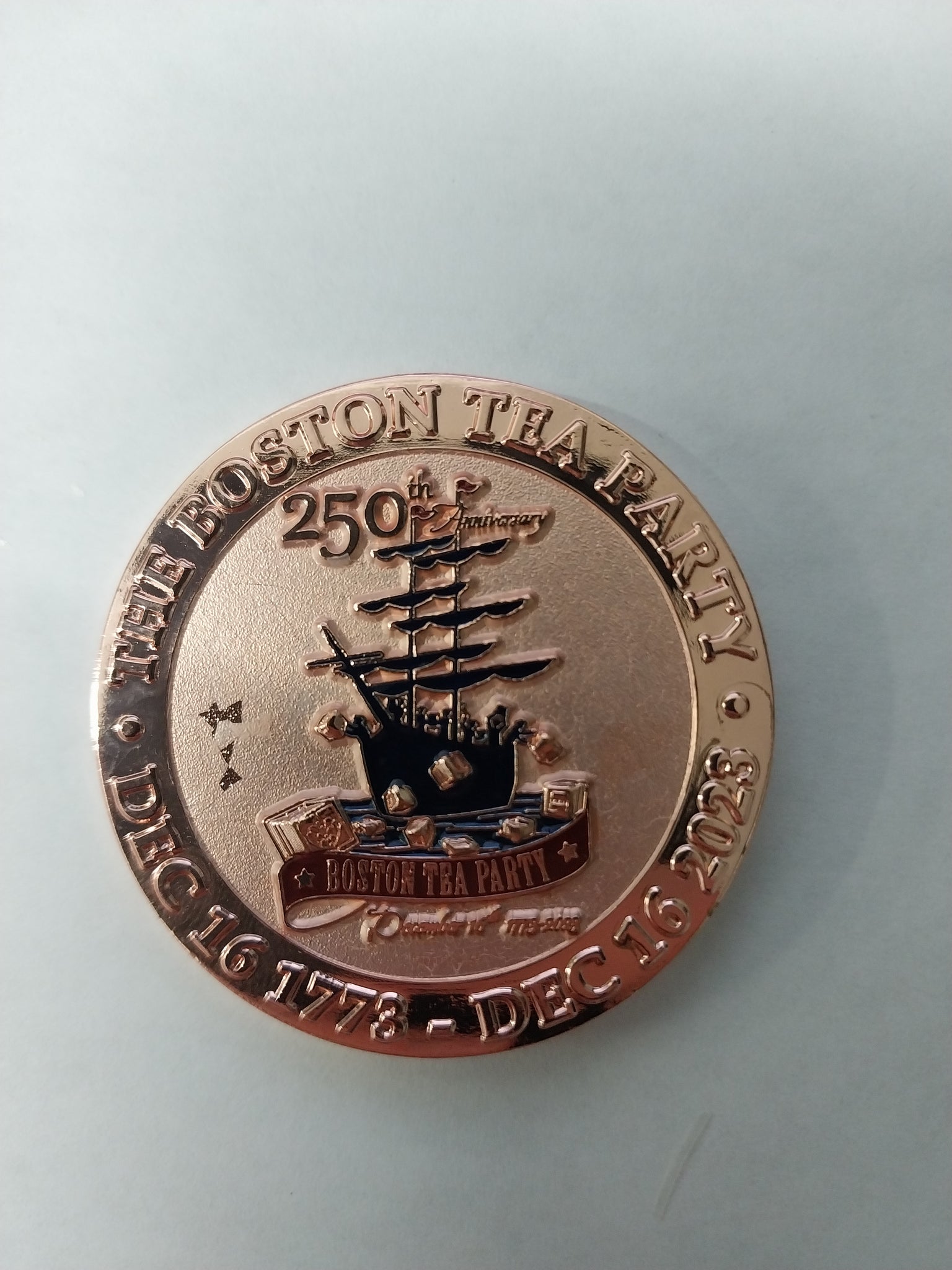 Commemorative 250th Anniversary Coin – Boston Tea Party Museum Gift Shop