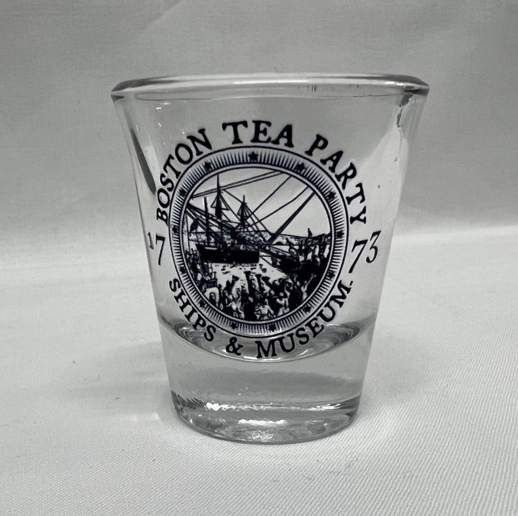 Destruction of the Tea Clear Shot Glass – Boston Tea Party Museum Gift Shop